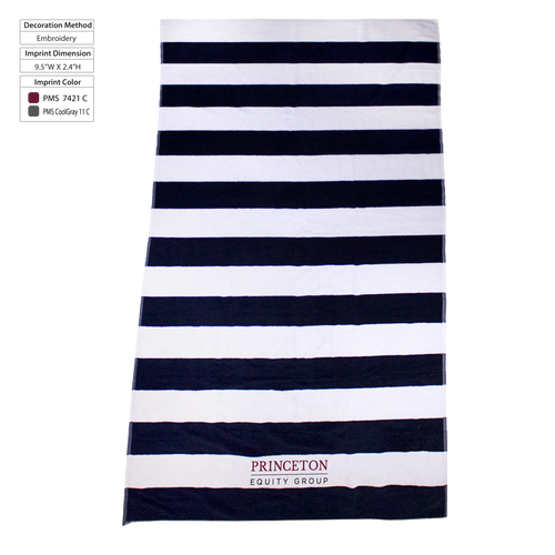 Princeton Equity Group / Santa Maria Striped Beach Towel / Embroidery
