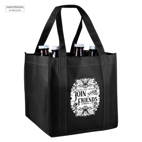 BNF Kombucha & Jun / 4 Bottle Growler Tote / Tote Bags