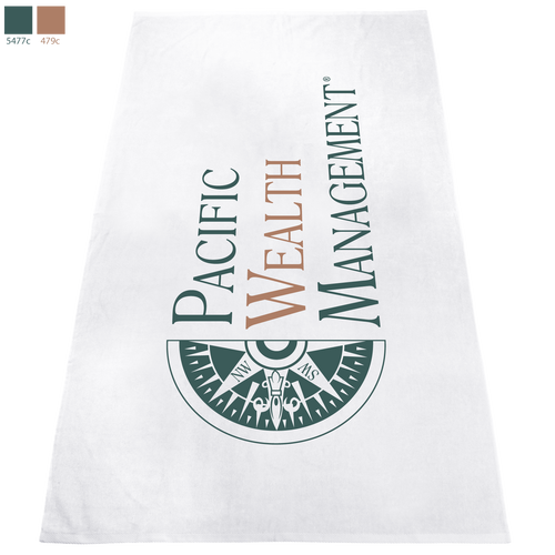 Pacific Wealth Management, LLC / Skysail White Beach Towel / Embroidery