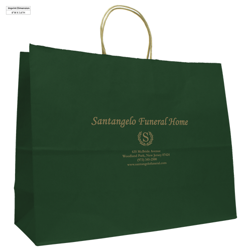 santangelo funeral home / Extra Wide Matte Color Kraft Shopper Bag ...