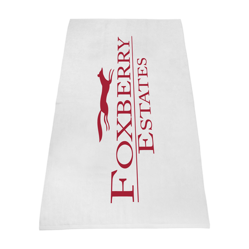 Foxberry Estates / Classic White Beach Towel / Best Selling Towels